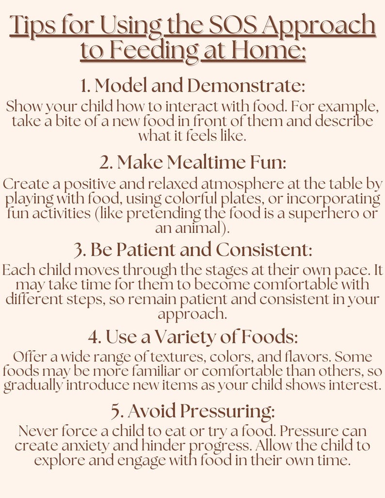 SOS Approach to Feeding Handout | Essential for Sts, Ots and Parents ...