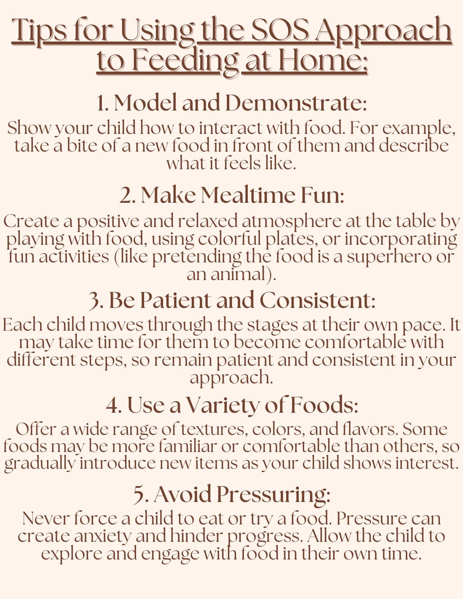 SOS Approach to Feeding Handout | Essential for Sts, Ots and Parents ...