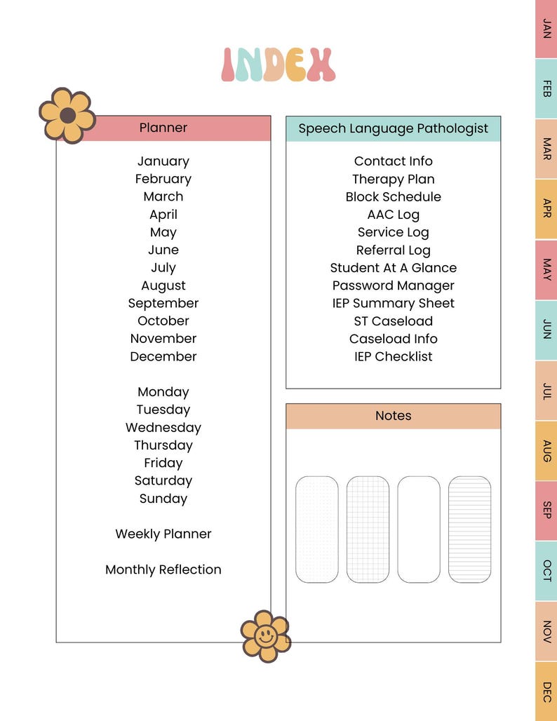 Groovy-themed Speech Therapy Digital Planner Bundle – Monthly, Weekly ...