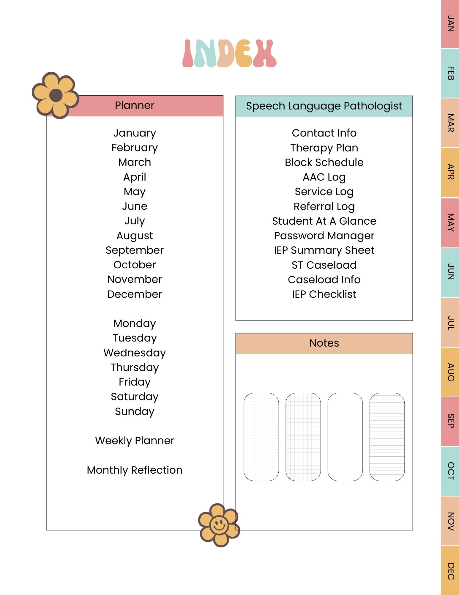Groovy-themed Speech Therapy Digital Planner Bundle – Monthly, Weekly ...