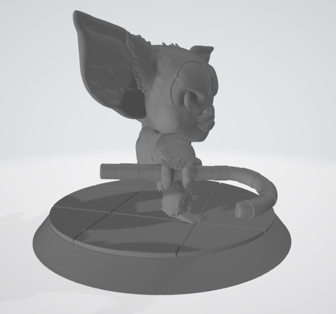 Chibi Gizmo 3D Printed Miniature | Etsy