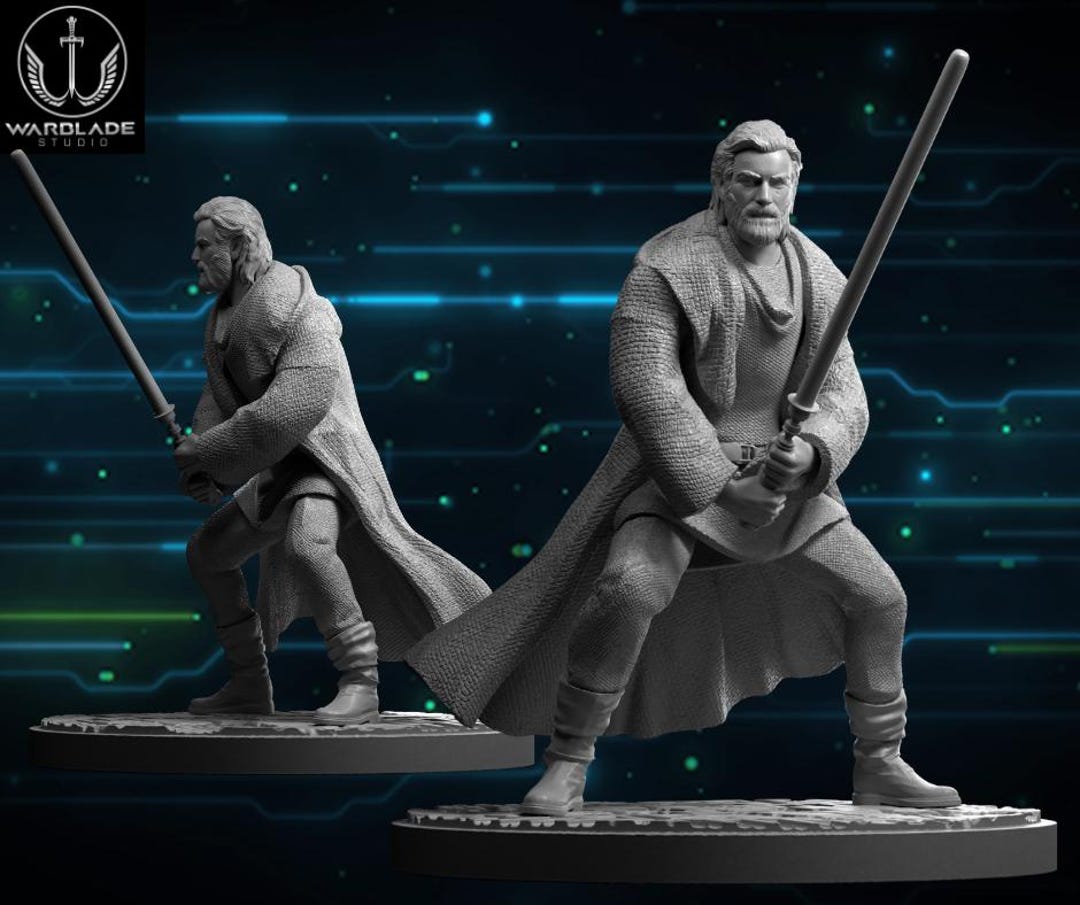 Obi-wan Kenobi 3D Printed Miniature 40mm/shatterpoint Scale/star Wars ...