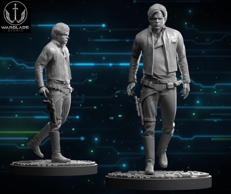 Han Solo 3D Printed Miniature 40mm/shatterpoint Scale/star Wars - Etsy