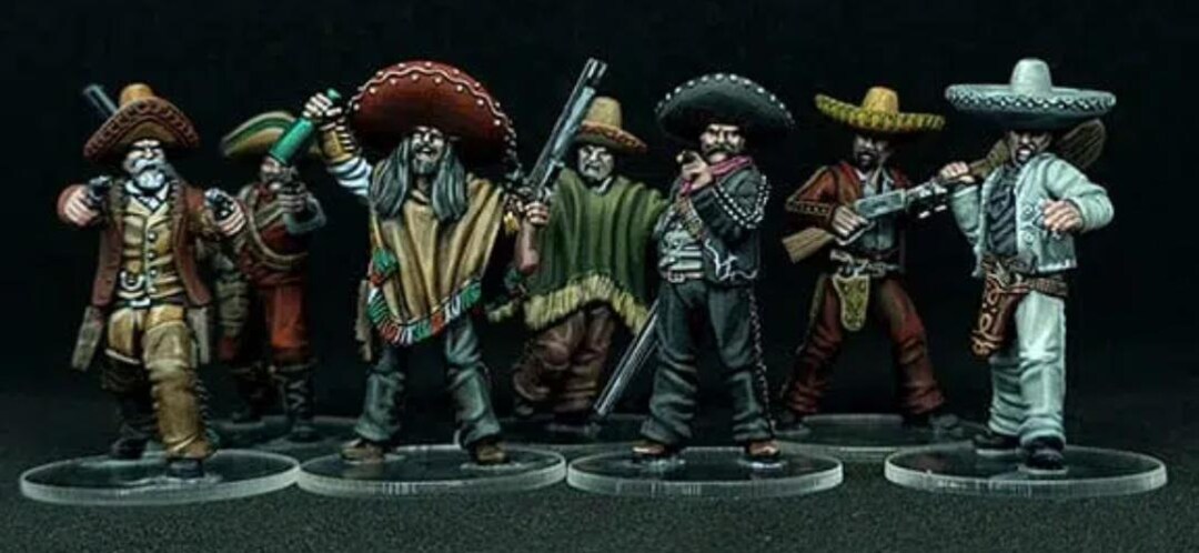 Mexican Outlaws on Foot X 7 Wild West Wargames 32mm Dead Man's Hand ...