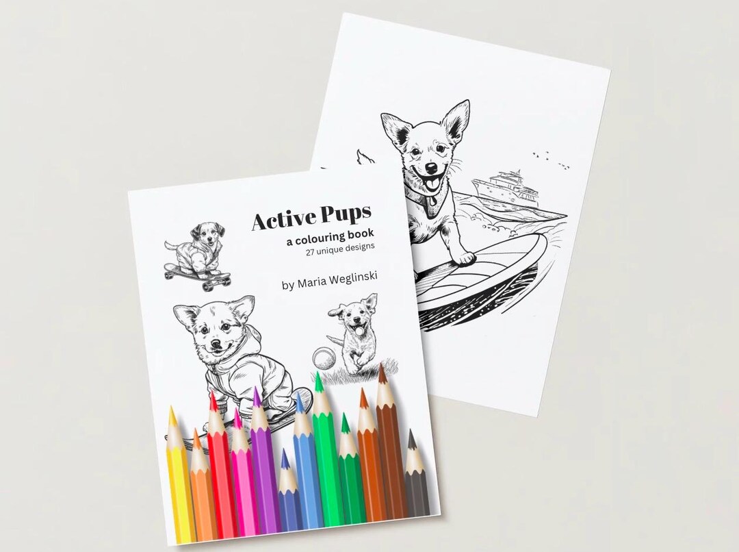 Puppies Colouring Pages, Dogs Printable Instant Download Digital ...