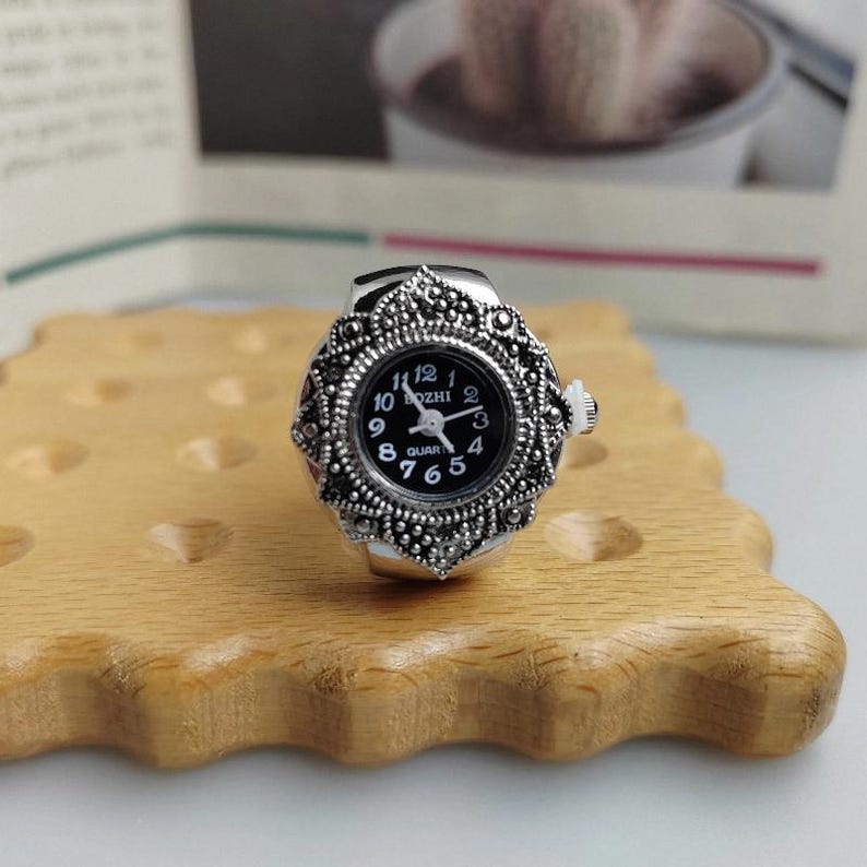 Vintage Octagonal Ring Watch: Adjustable Punk Finger Clock - Etsy