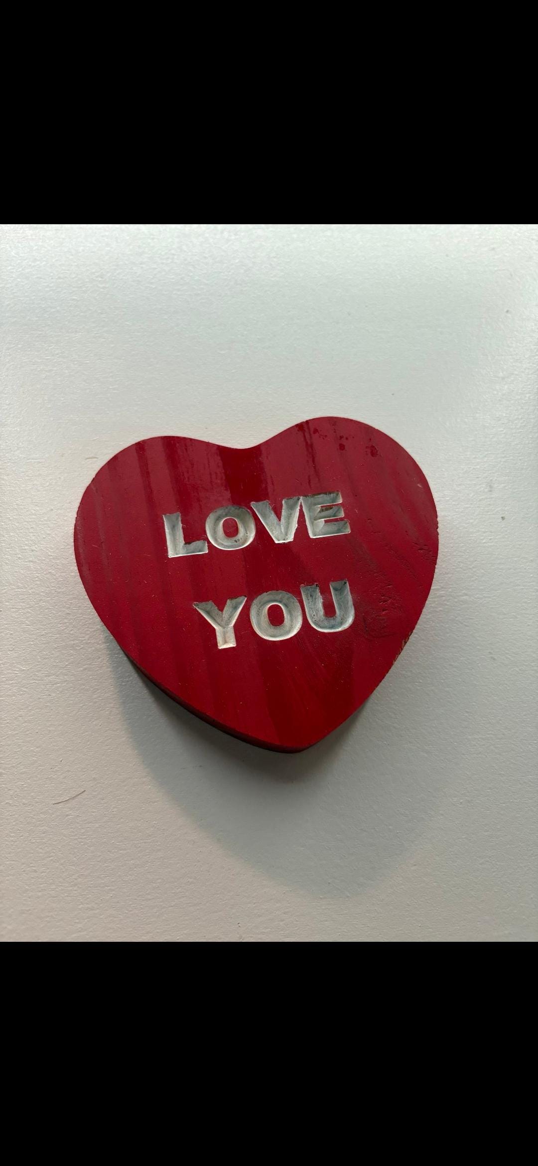 Handcrafted Red Wooden Heart/love You Engraved Giff/personalized ...