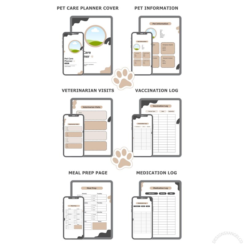 Digital Pet Care Planner – Printable Planner for Dogs & Cats | Vet ...