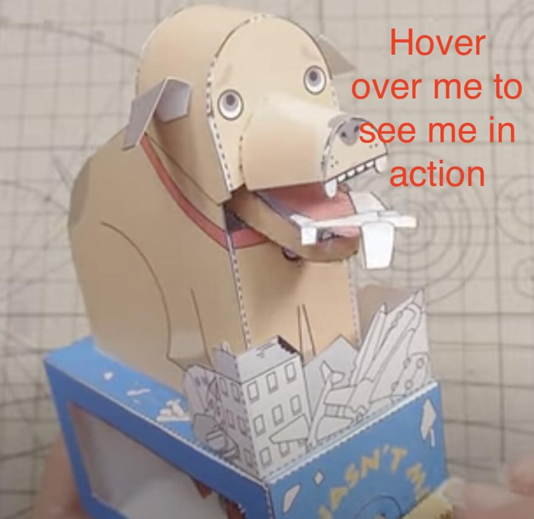 ʕʘ‿ʘʔ Movable Dog Ate My Homework Easy 2 Make Models DIY Papercraft ...