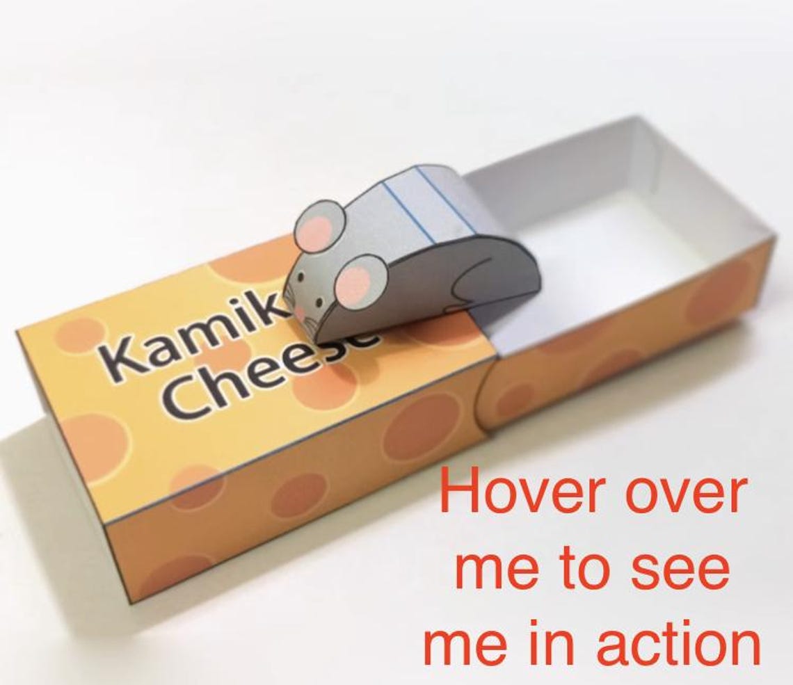 ʕ•ᴥ•ʔ Interactive Printable DIY Paper Animal Toys, Mice Cheese Box ...