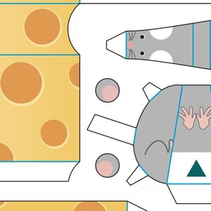 ʕ•ᴥ•ʔ Interactive Printable DIY Paper Animal Toys, Mice Cheese Box ...