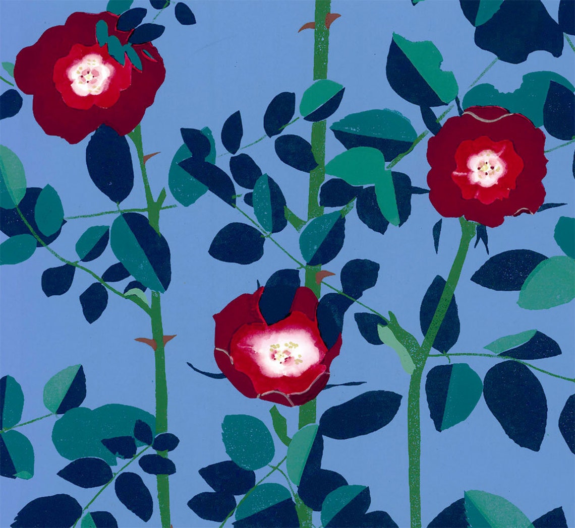 Thicket of Wild Roses - Original Screen Print - Etsy