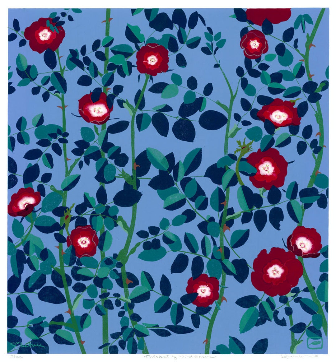 Thicket of Wild Roses - Original Screen Print - Etsy