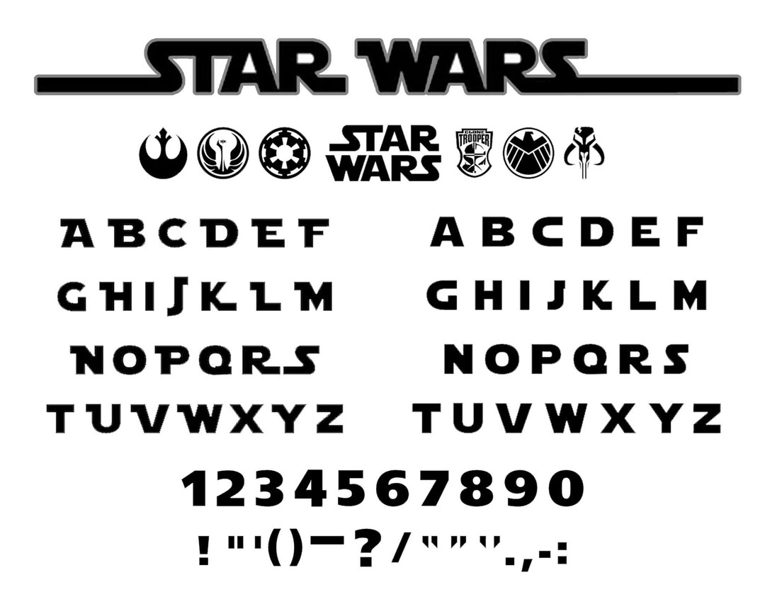 Star Wars Alphabet SVG, Font for Cricut and Silhouette, Bundle Font SVG ...