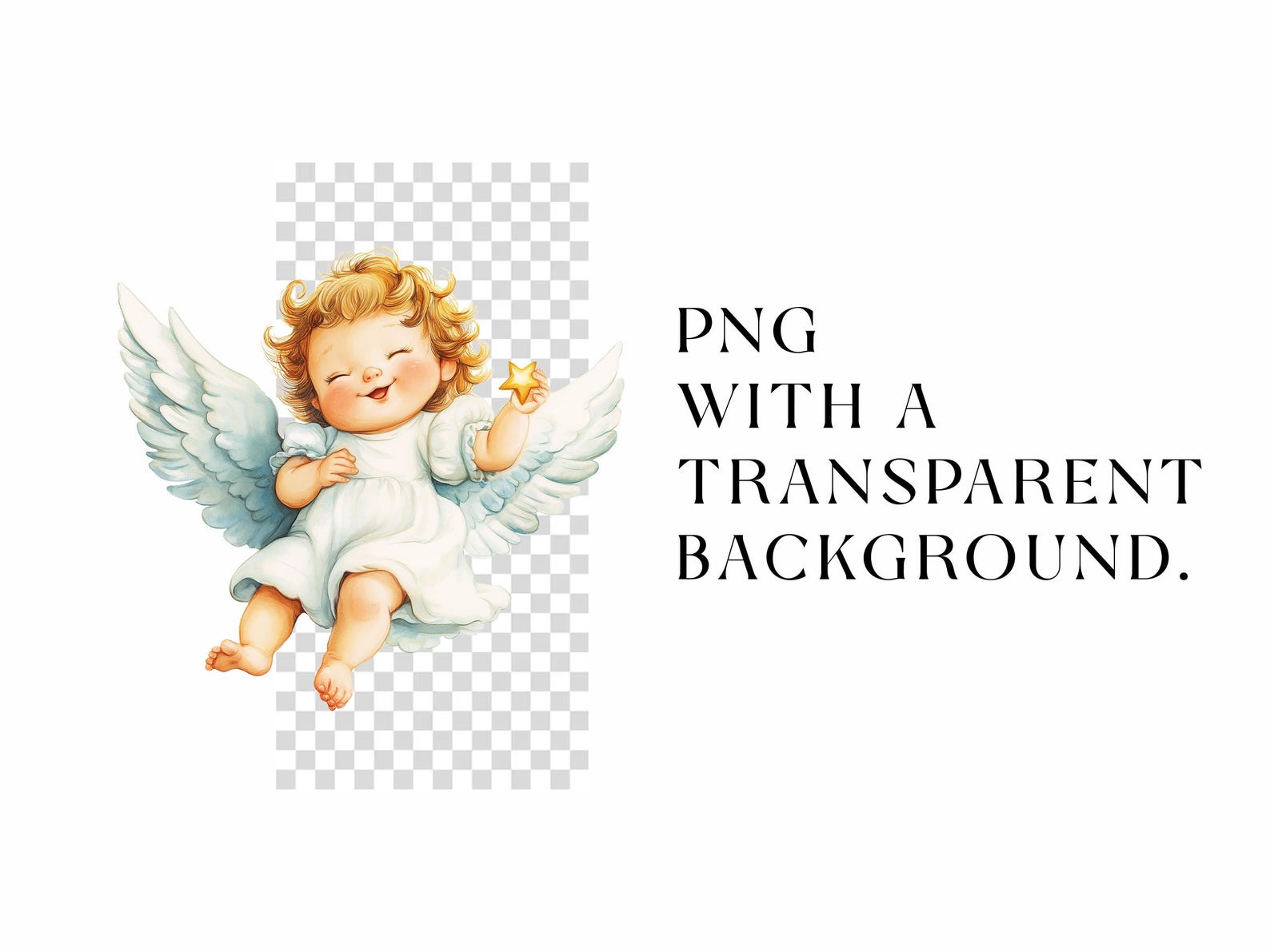 Cute Baby Angel Clipart Collection, Angelic Babies PNG Graphics for Commercial Use | Instant ...