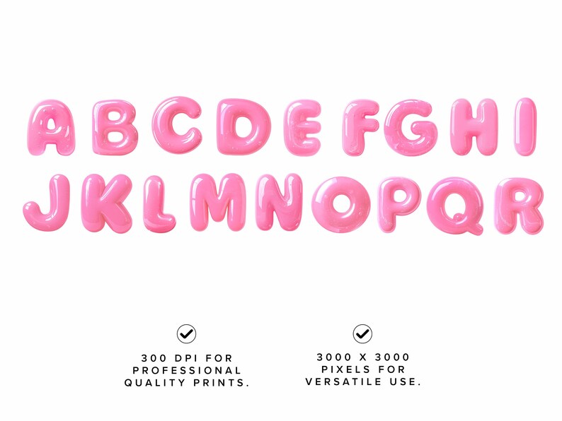 Pink Slime Alphabet Clipart: Gooey Letters, Kids Crafts (instant ...