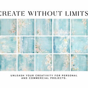 Shabby Chic Blue Digital Paper: Vintage Watercolor Backgrounds (digital ...