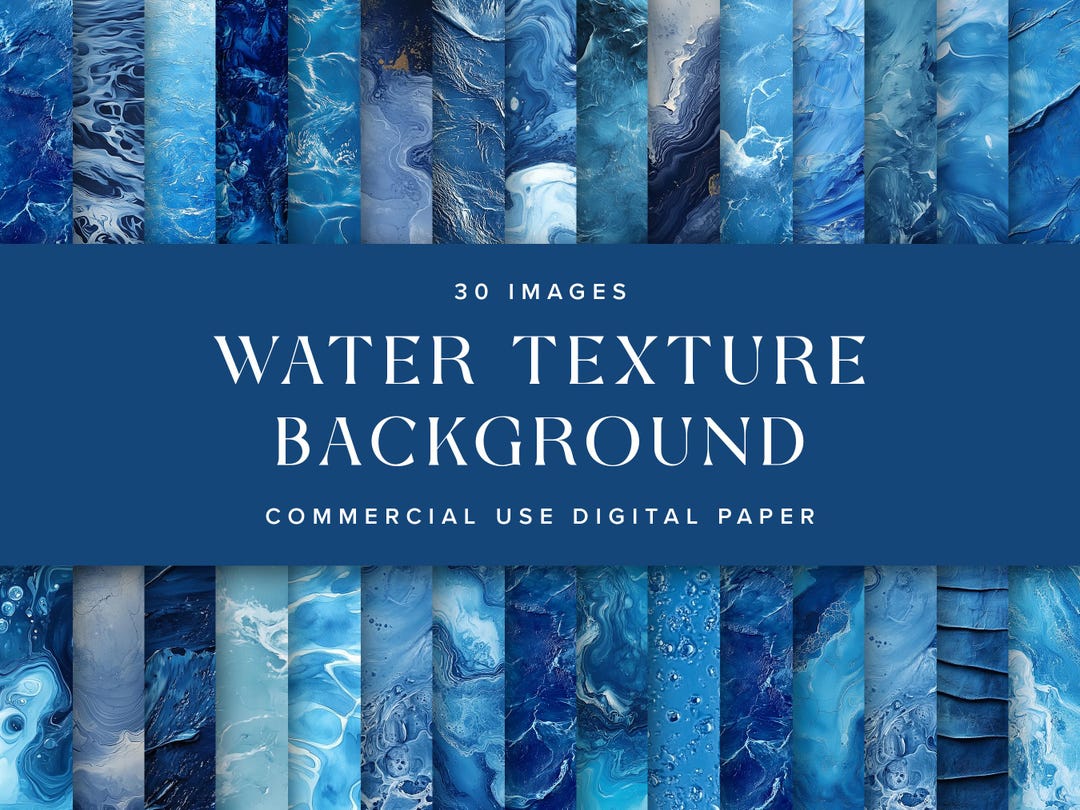 Water Texture Background Digital Paper Collection, Ocean Wave ...