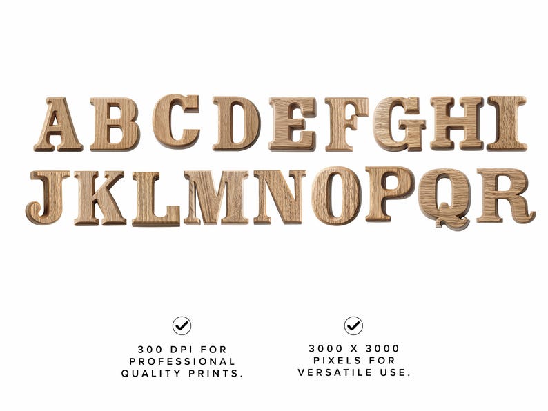 Rustic Wood Alphabet Clipart: Farmhouse Letters & Numbers (digital ...