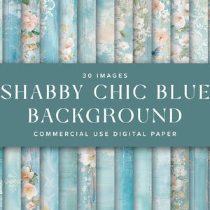 Shabby Chic Blue Digital Paper: Vintage Watercolor Backgrounds (digital ...