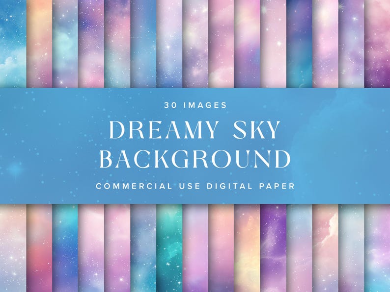 Pastel Sky Digital Paper: Dreamy Gradient Backgrounds (digital Download ...
