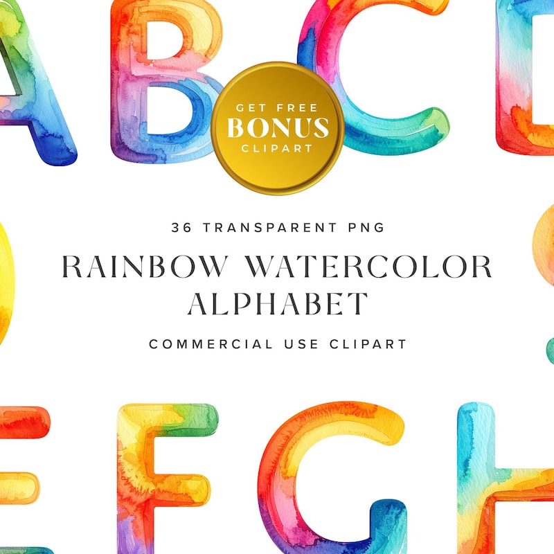 Rainbow Letters - Etsy