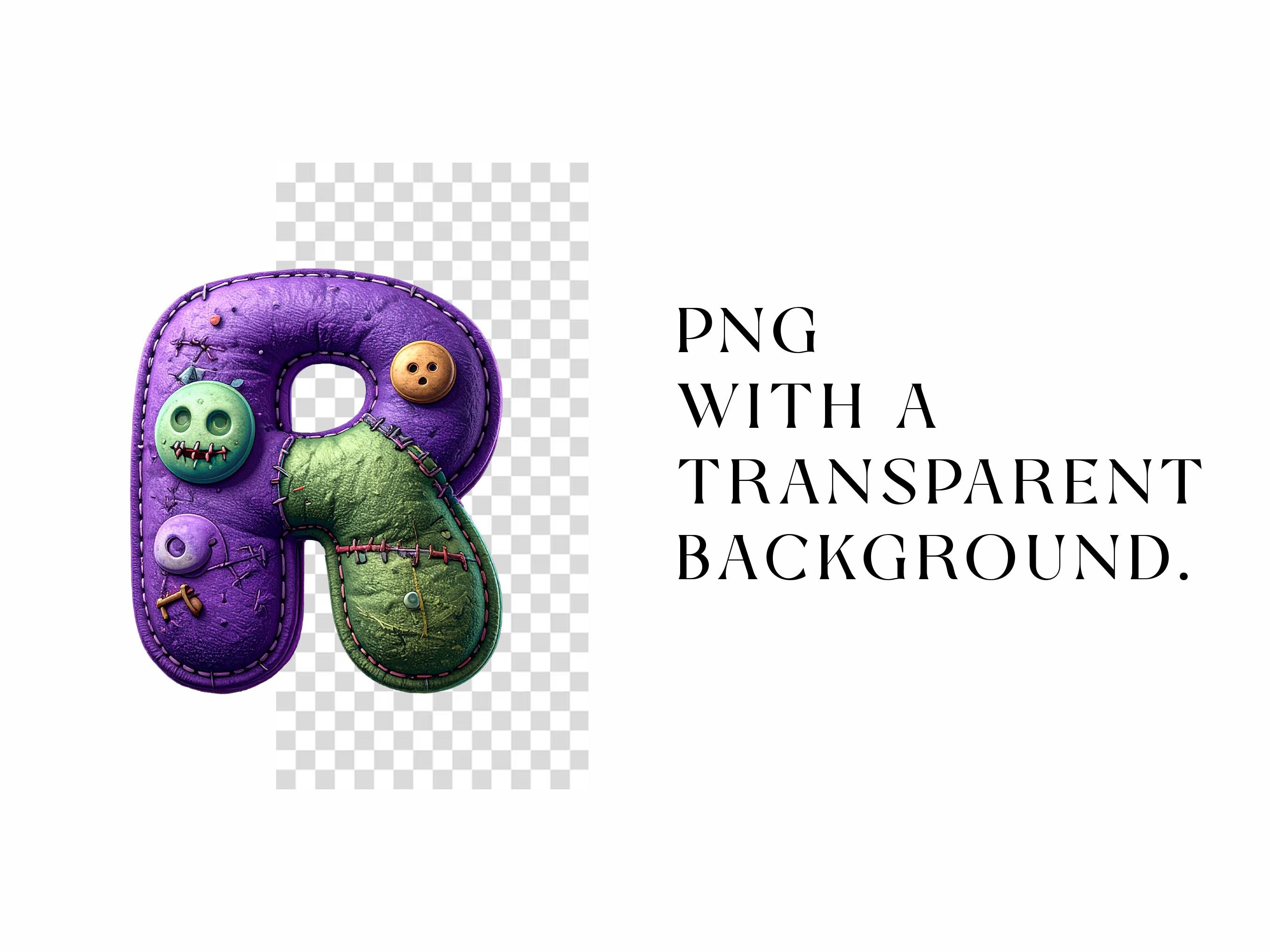 Monster Alphabet Clipart: Patch Letters, Kids Crafts (PNG Instant ...