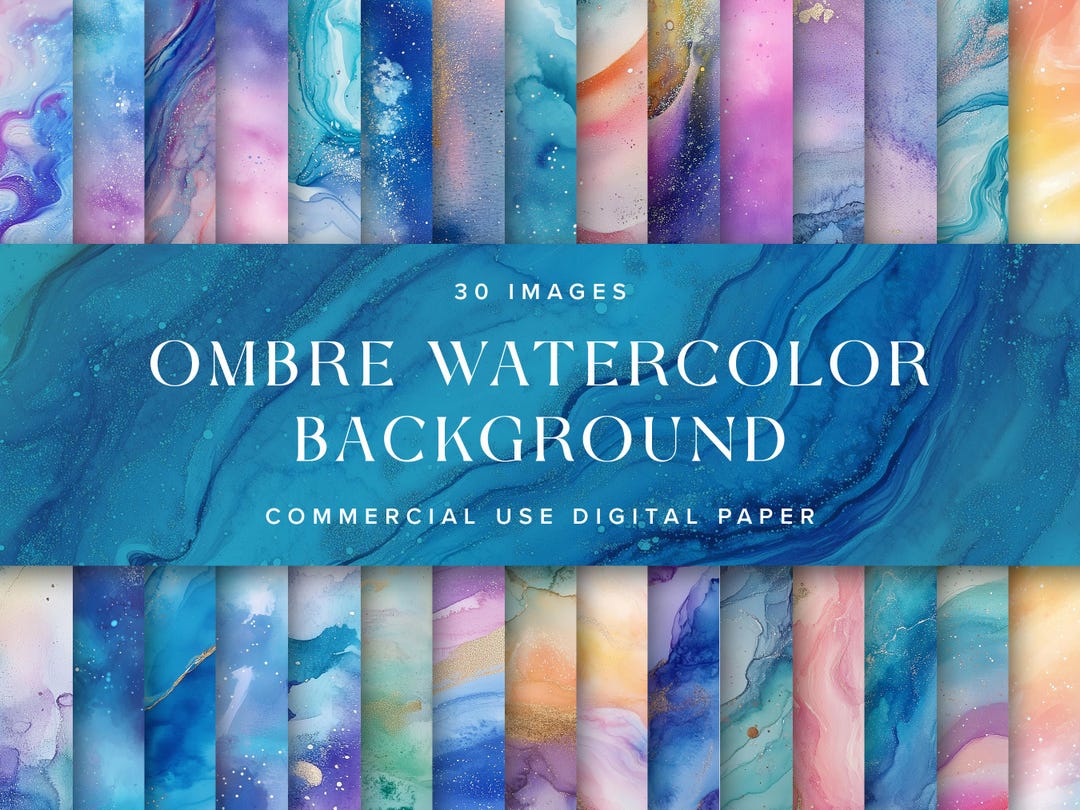 Ombre Watercolor Background Clipart Collection, Colorful Watercolor ...