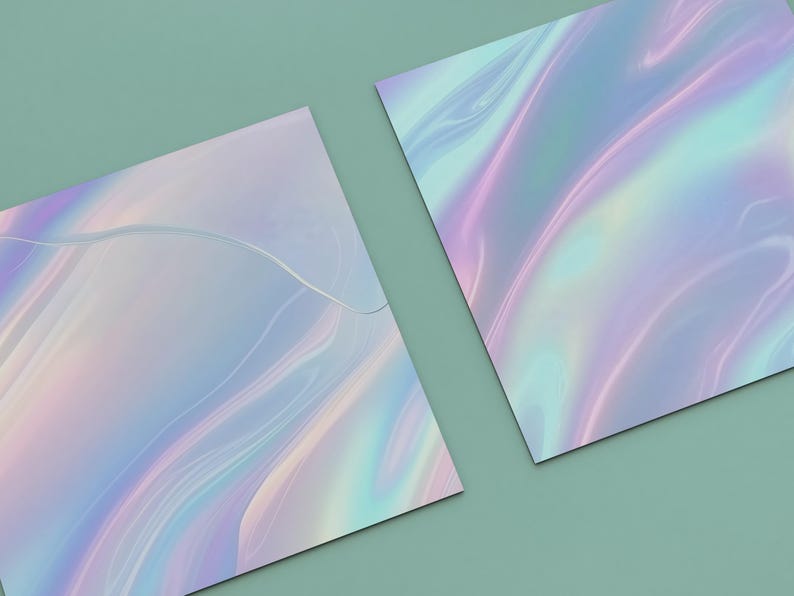 Holographic Gradient Digital Paper: Iridescent Backgrounds (digital ...