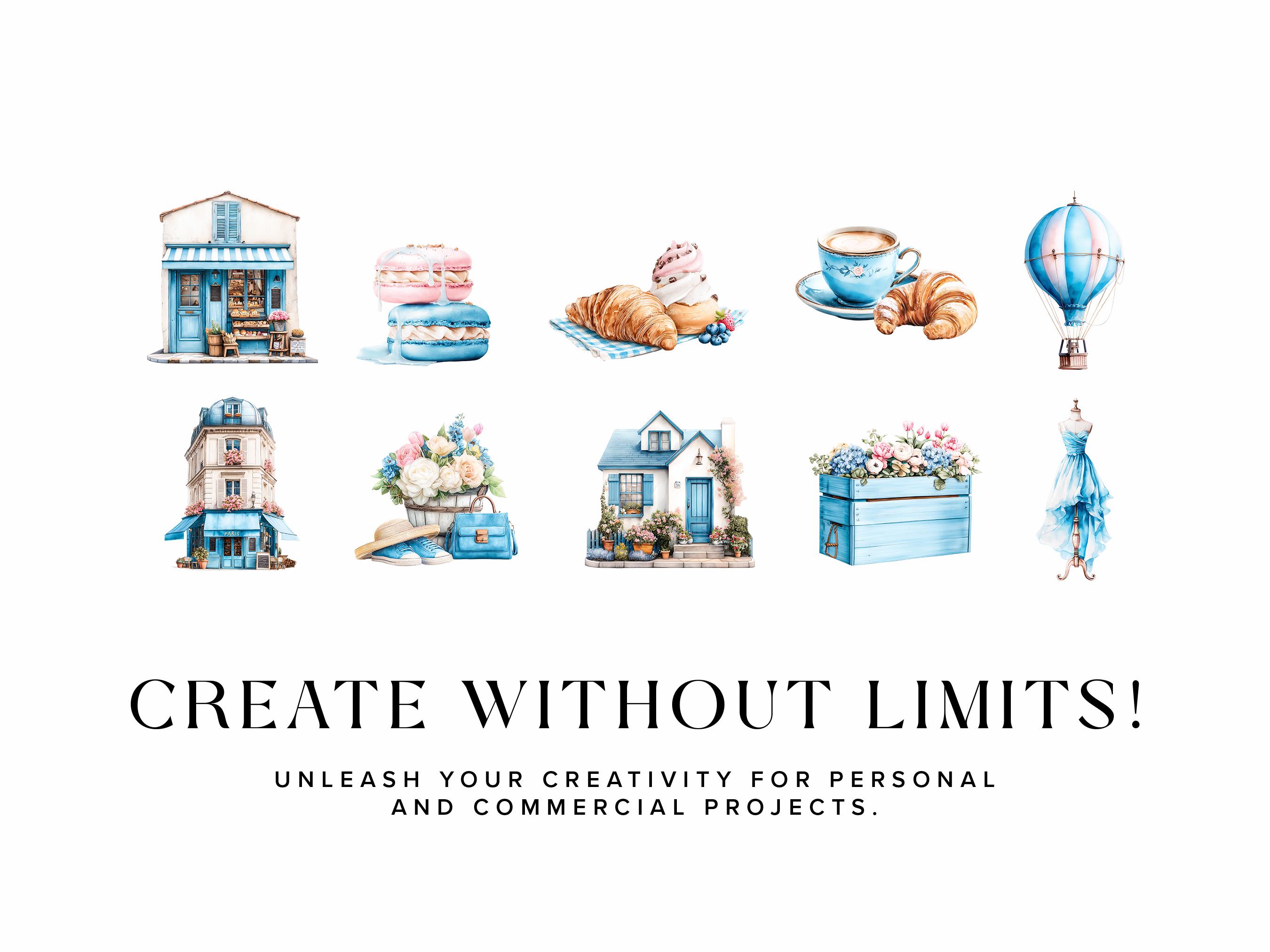 Paris Watercolor Clipart: Eiffel Tower, Macarons (digital Download PNG ...