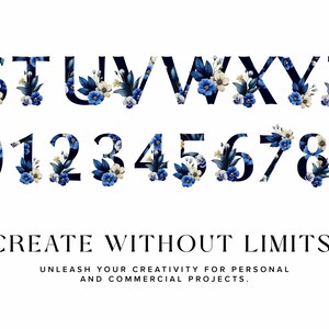 Blue Flower Alphabet Clipart Collection, Luxury Wedding Initial Letter ...