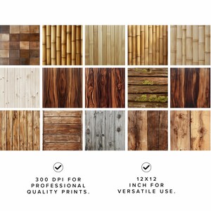 Wooden Texture Background Digital Paper, Natural Wood Grain Printable ...