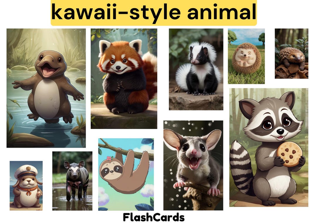 Flashcards for Kids – 20 Adorable Animal Learning Cards - Etsy