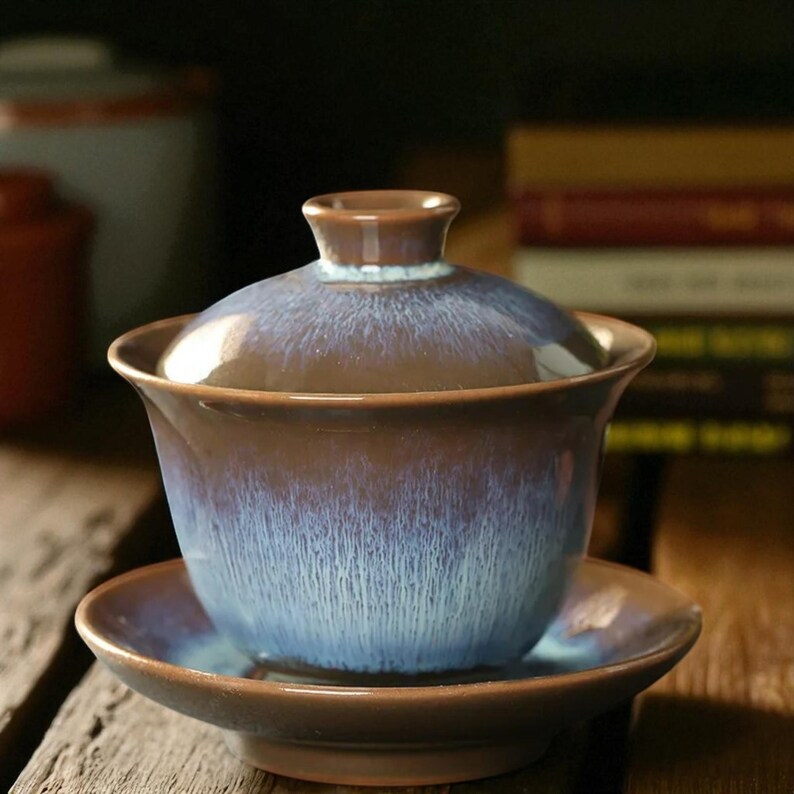 Handmade Chinese Gaiwan Tea Cup Set – Colorful Glazed Porcelain Lidded ...
