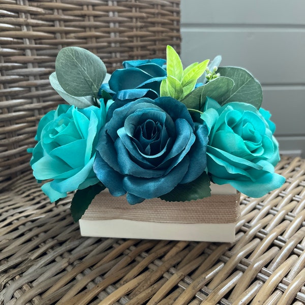 Teal Flower Arrangement - Etsy
