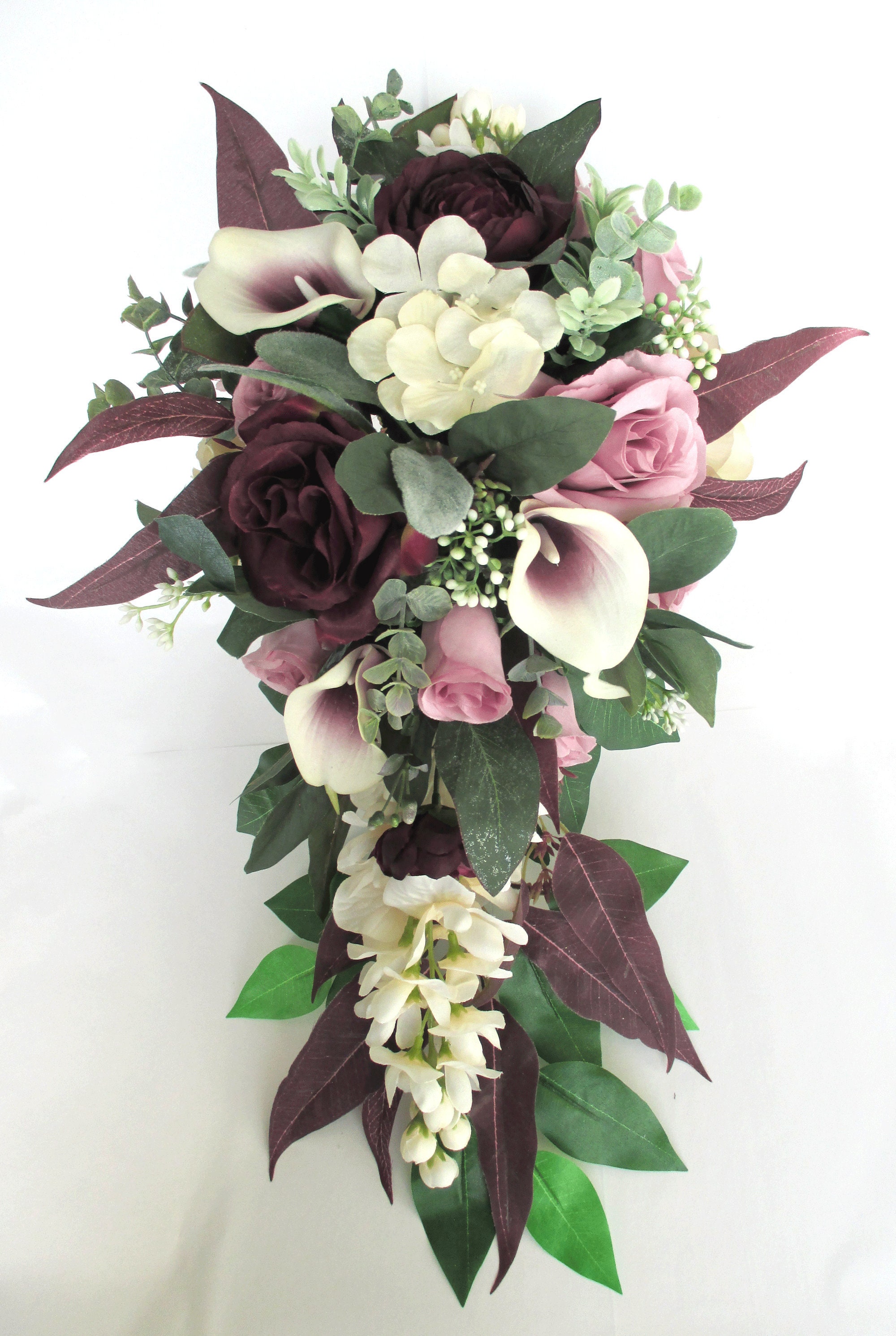 Maroon Calla Lily Wedding Bouquet