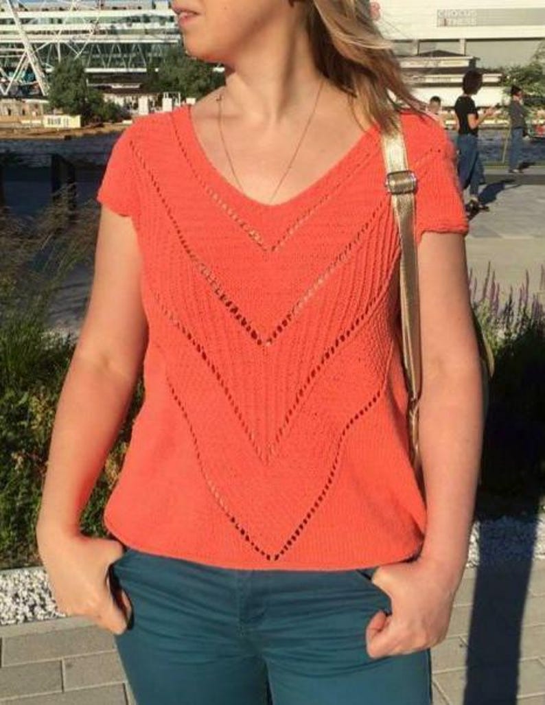Cotton Knit Sleeveless Top Pattern: Easy Beginner Vest (PDF Pattern) - Etsy