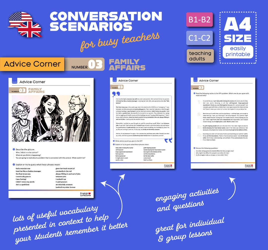 Teaching Materials - Speaking English, ESL Lesson Plan DILEMMAS Advice ...