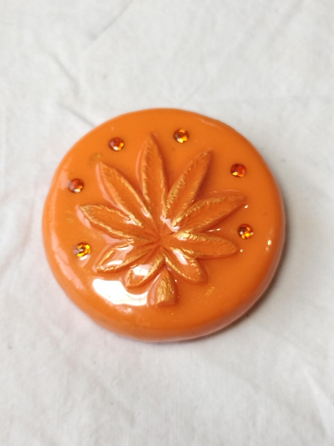 Canna Leaf Art Jar, Stash Jar, Compound Leaf Design Container, OOAK ...