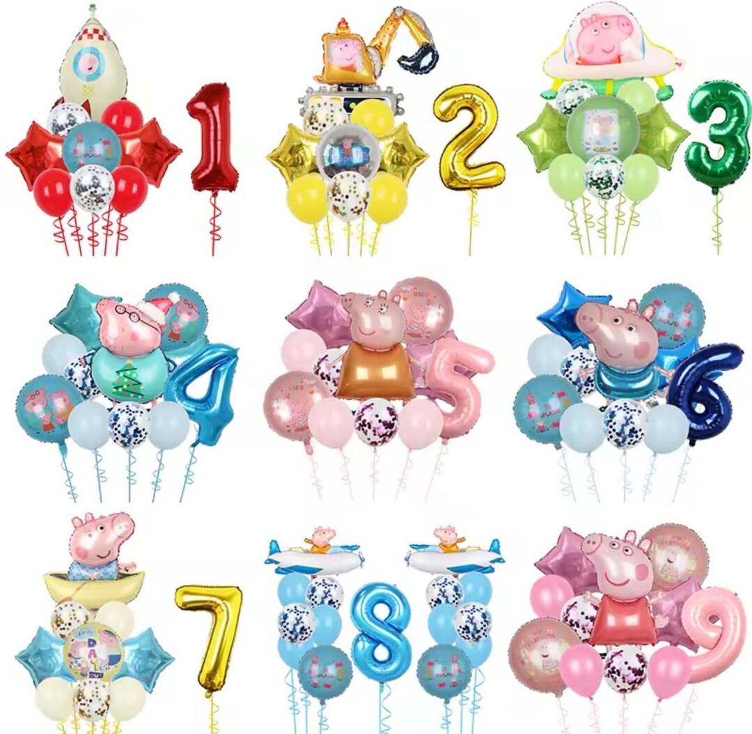 Peppa Pig Giant Number Birthday Balloons, Peppa Pig Birthday, Birthday ...