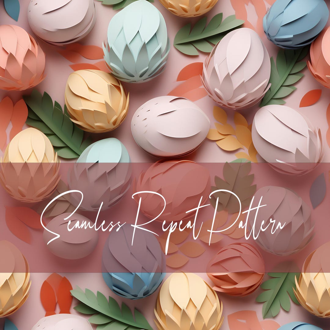 Joyful Spring Magic: 3D Paper Art Pattern Digital Wonderland Collection ...