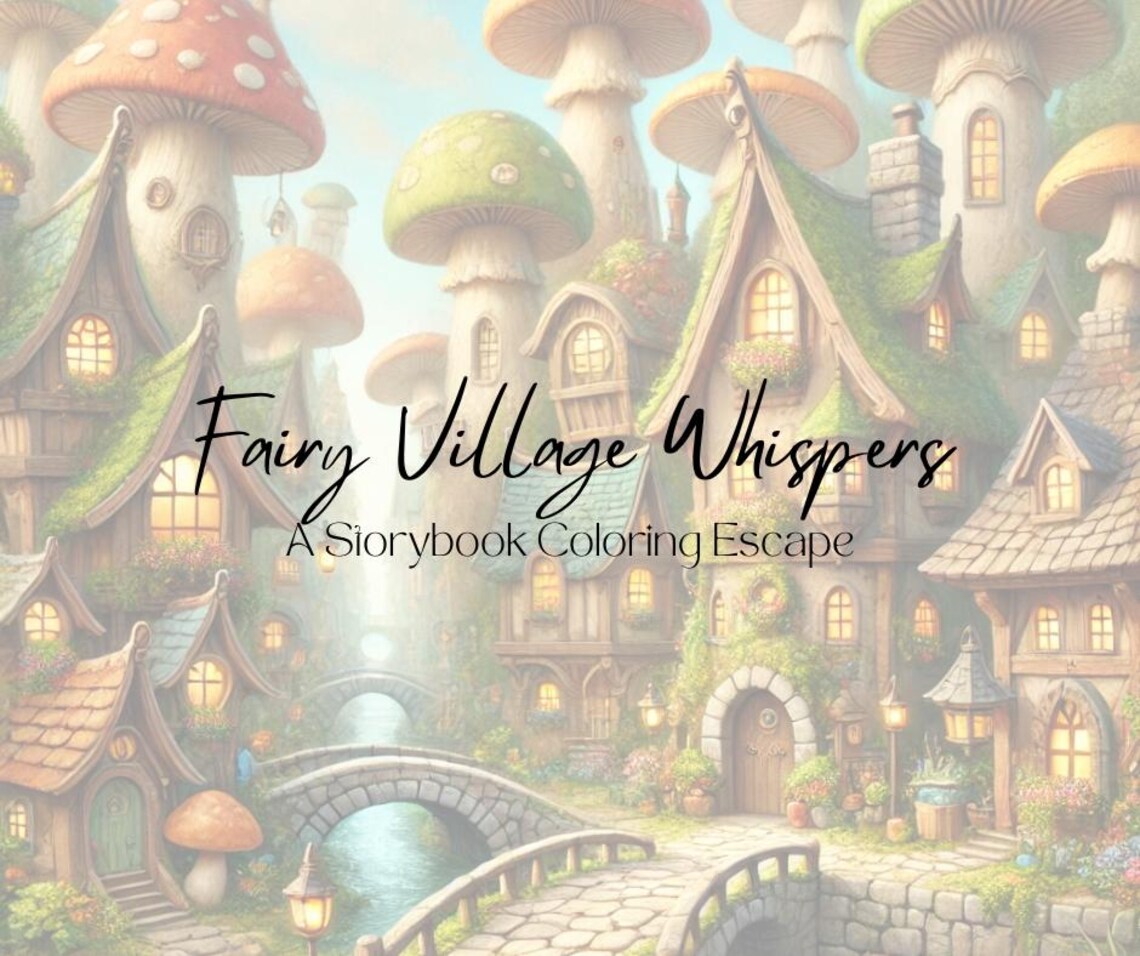 Fairy Village Coloring Pages – Whimsical Fantasy Line Art | Printable ...