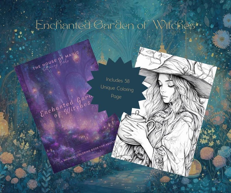 Witch Coloring Book PDF – 58 Page Printable Adult Coloring Book ...