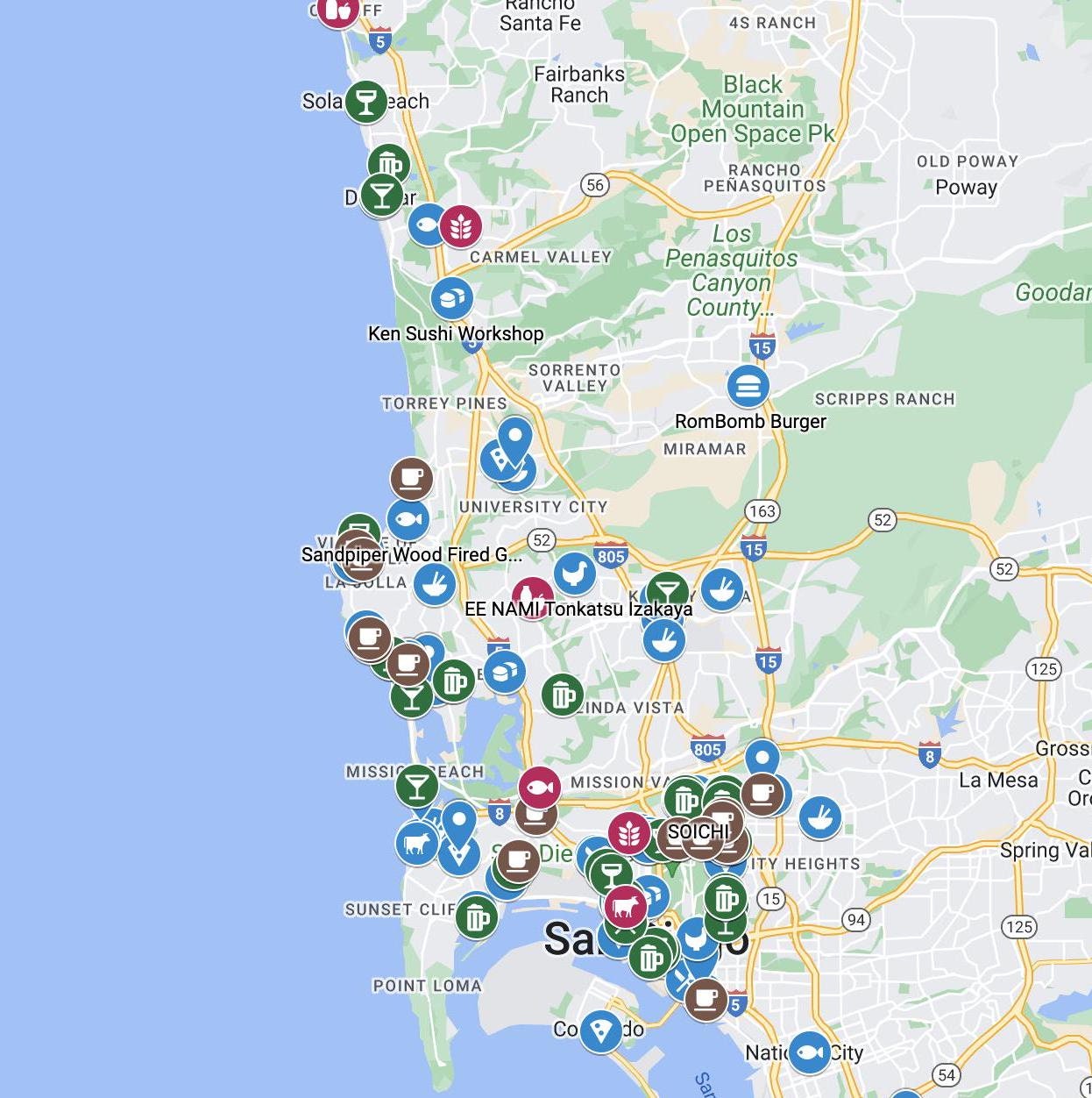 San Diego Food & Drink Map Skip the Tourist Traps, Eat Like a Local - Etsy