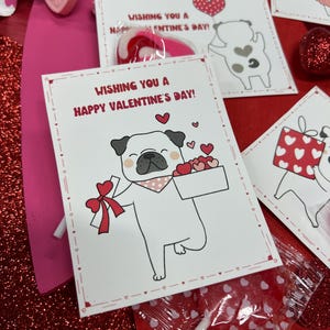 Pug Puppy Dog Valentine's Day Cards, Classroom Valentine's Day Cards ...