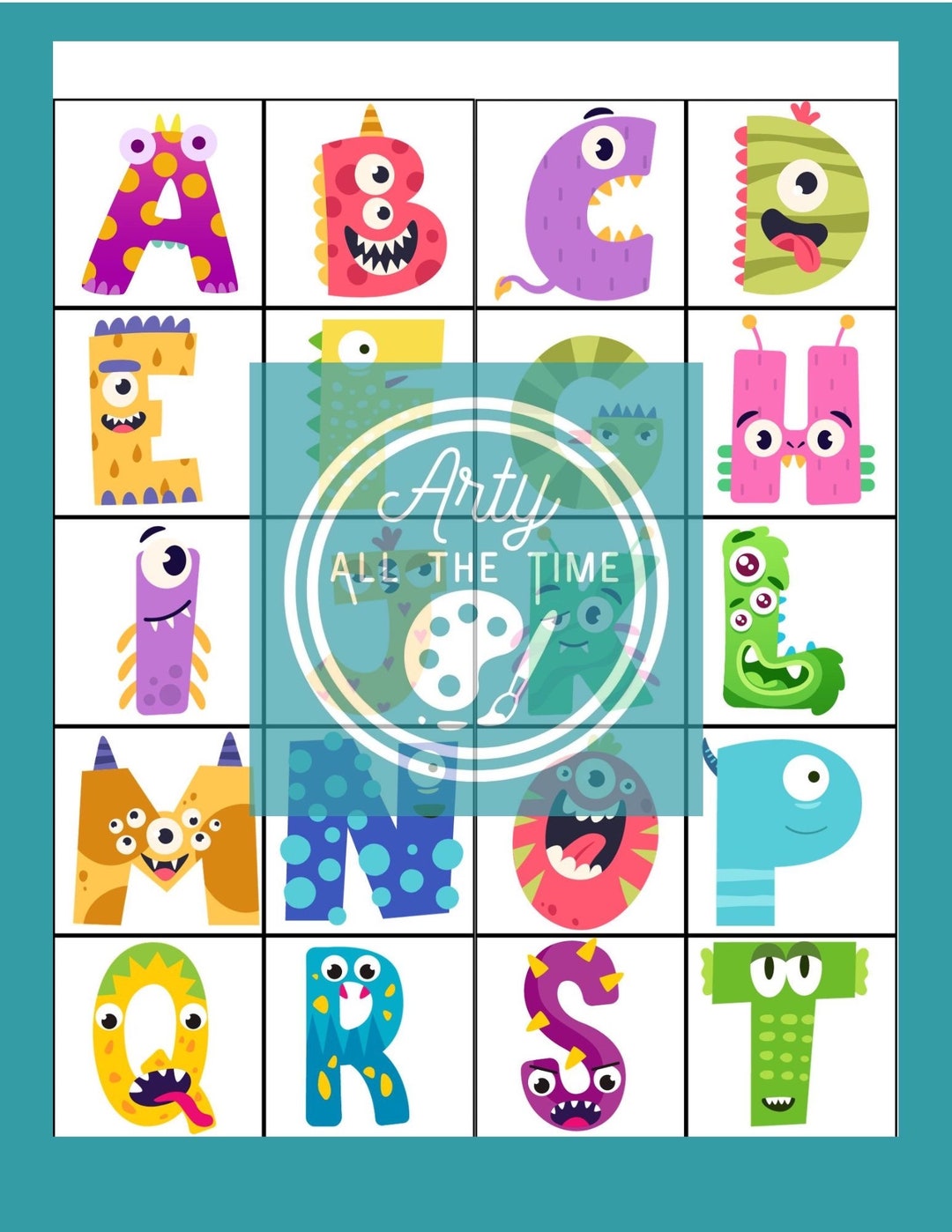 Monster Memory Game Printable for Kids | Colorful Matching Game Ages 3 ...