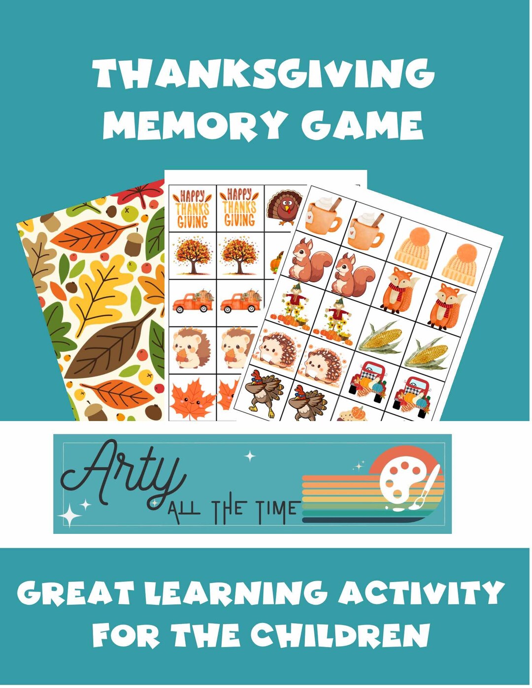 Thanksgiving Printable Memory Game, DIY Memory Game for Children ...