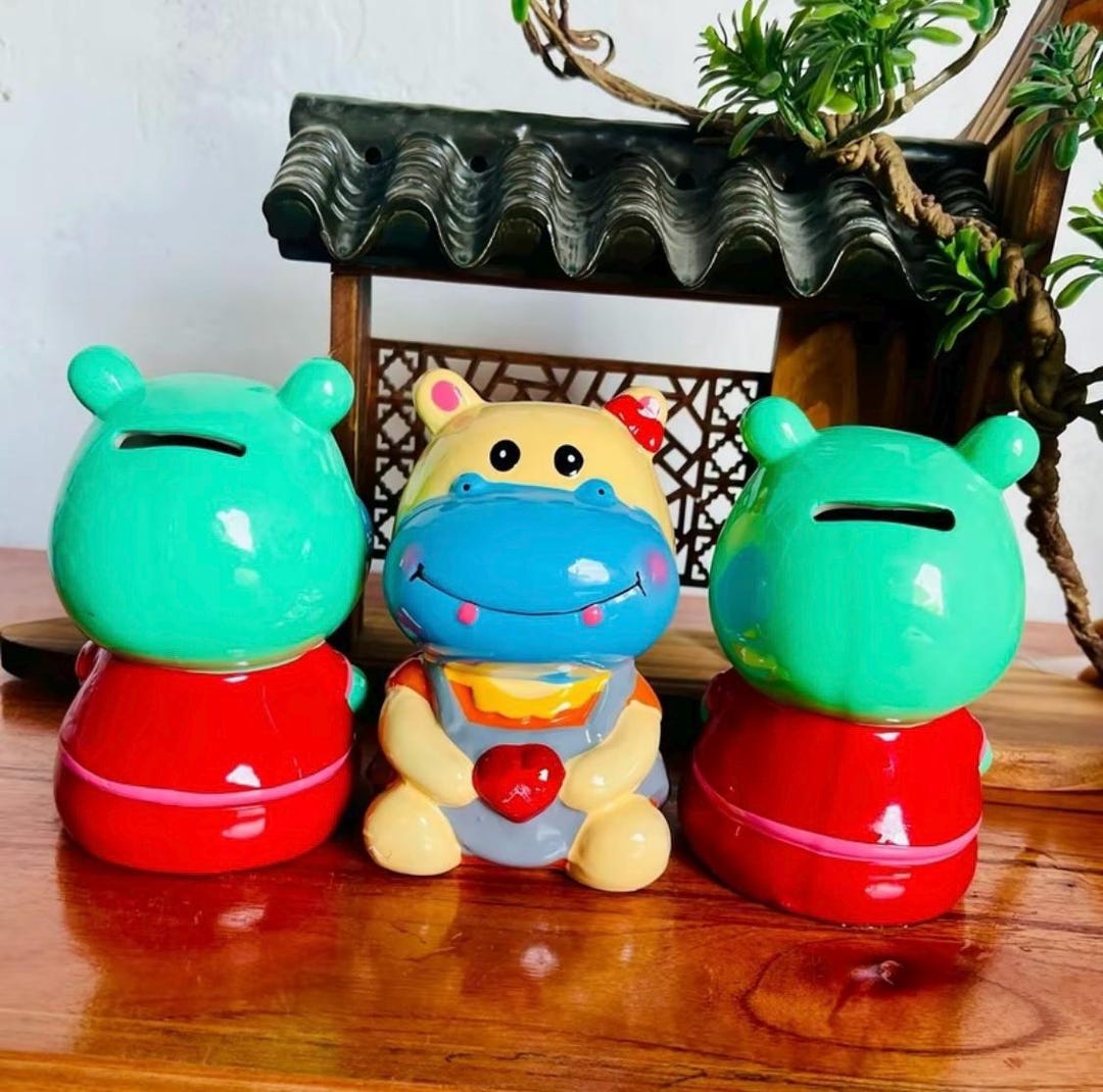 Hippo Piggy Bank - Etsy