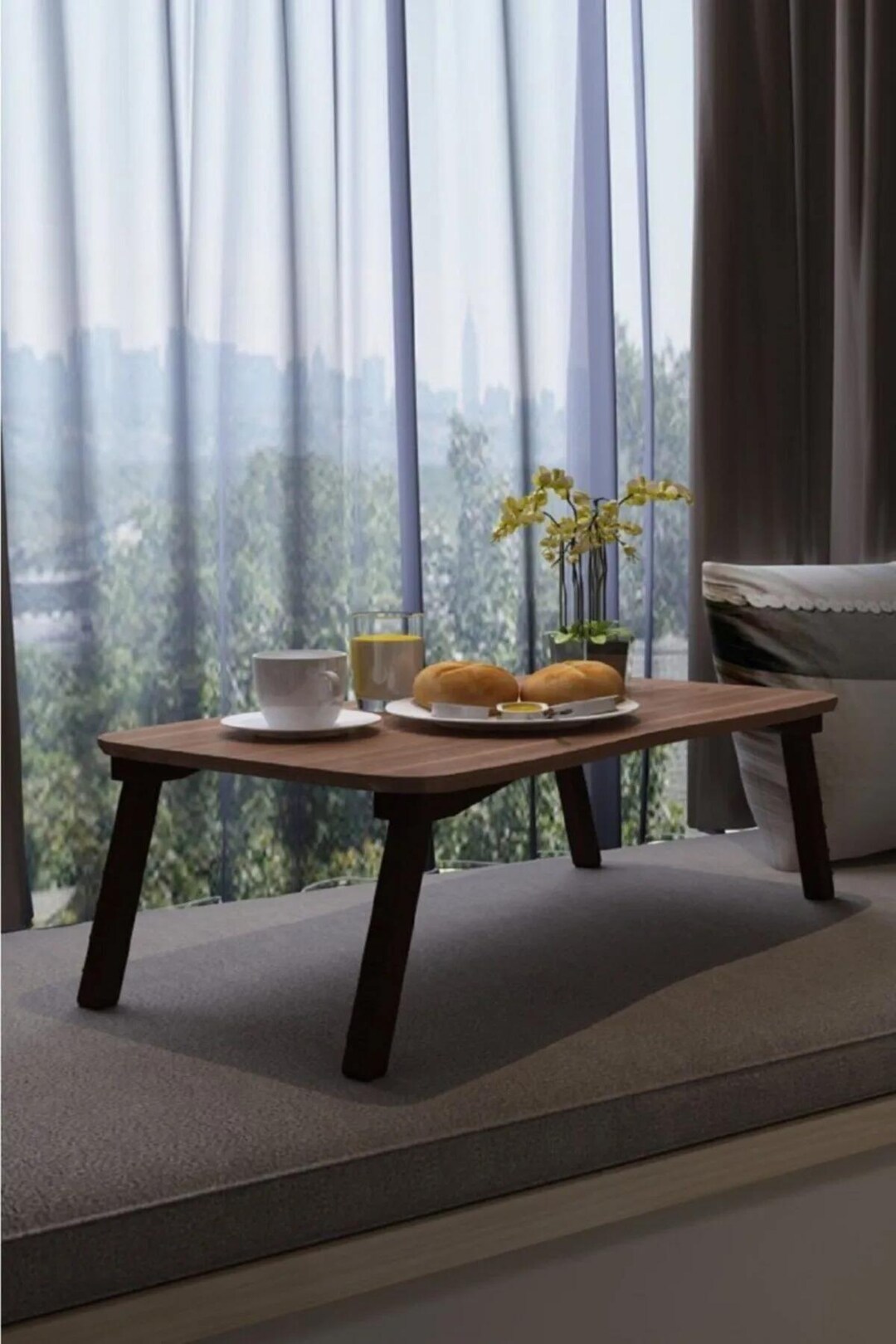Laptop Coffee Table Leg Mounted Board Study Breakfast Table Walnut - Etsy