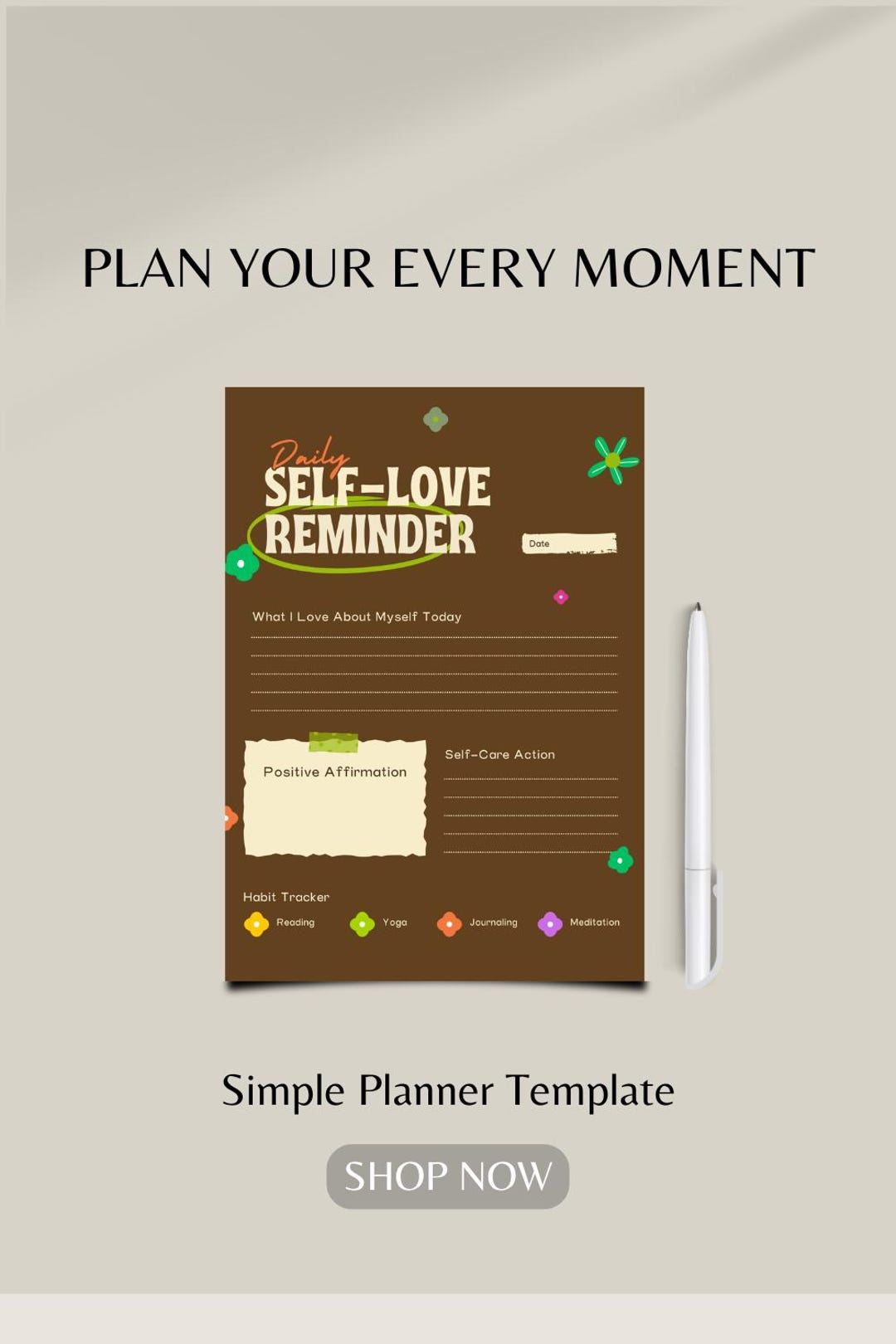 Self Love Journal Page, Self Care Printable, Mental Health Tool, Self ...